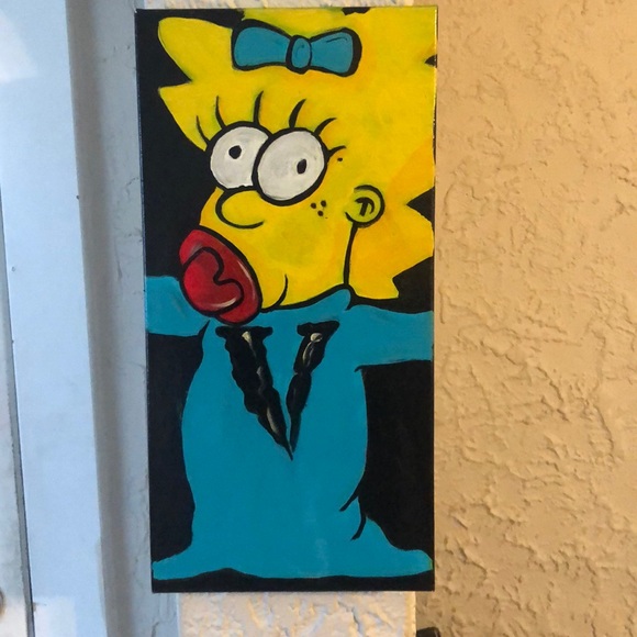 Art | Simpsons Maggie Villain Hype Beast Original Painting Acrylic ...
